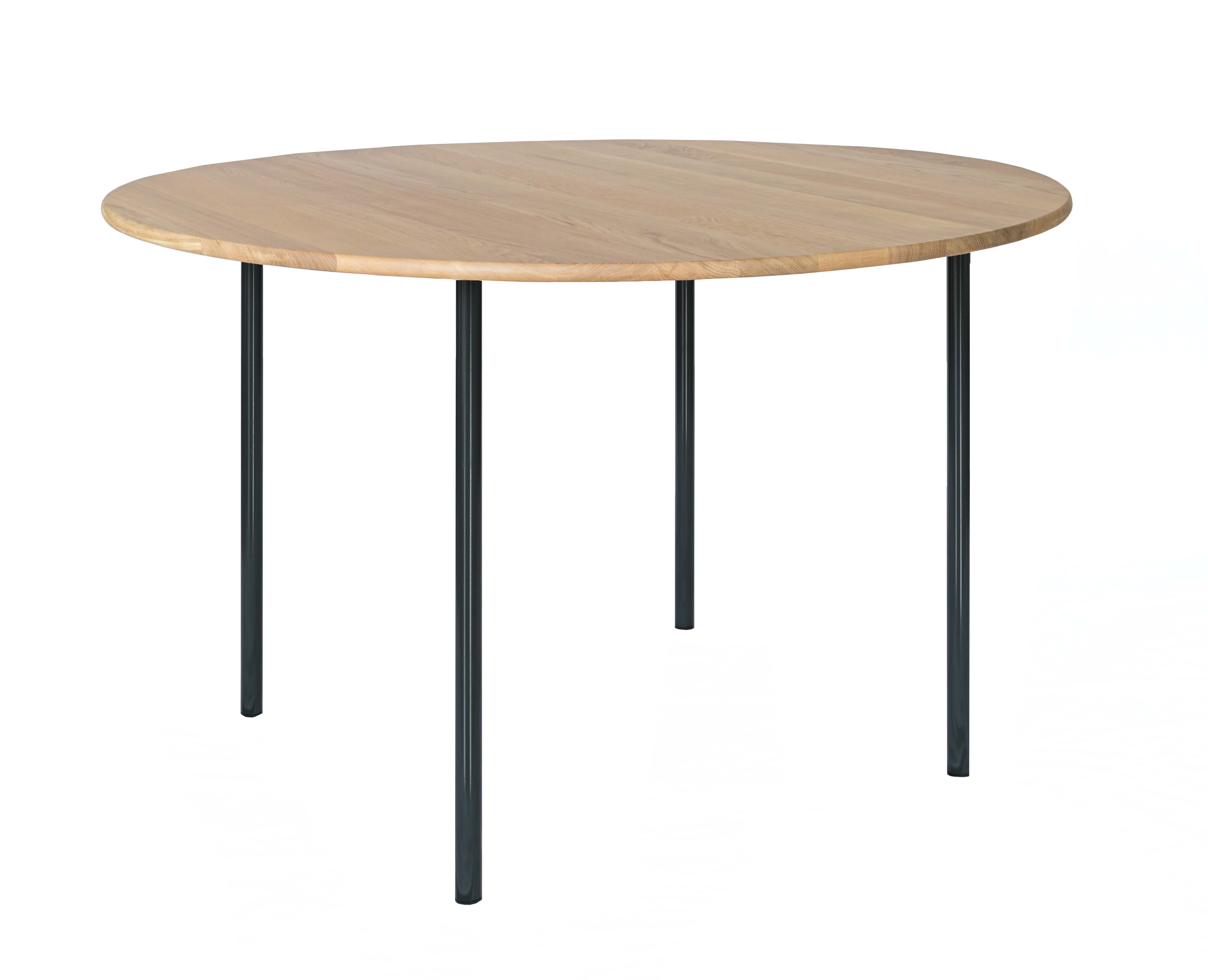 HelloTable Steelo eettafel rond Ø140 cm bol eiken naturel black grey – HelloChair