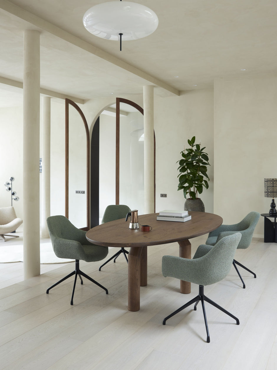 Dyyk Ids eetkamerstoel beige onderstel Cosmo light green – HelloChair