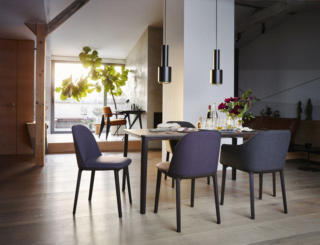 Vitra Softshell eetkamerstoel Plano Cream White/Sierra Grey – HelloChair