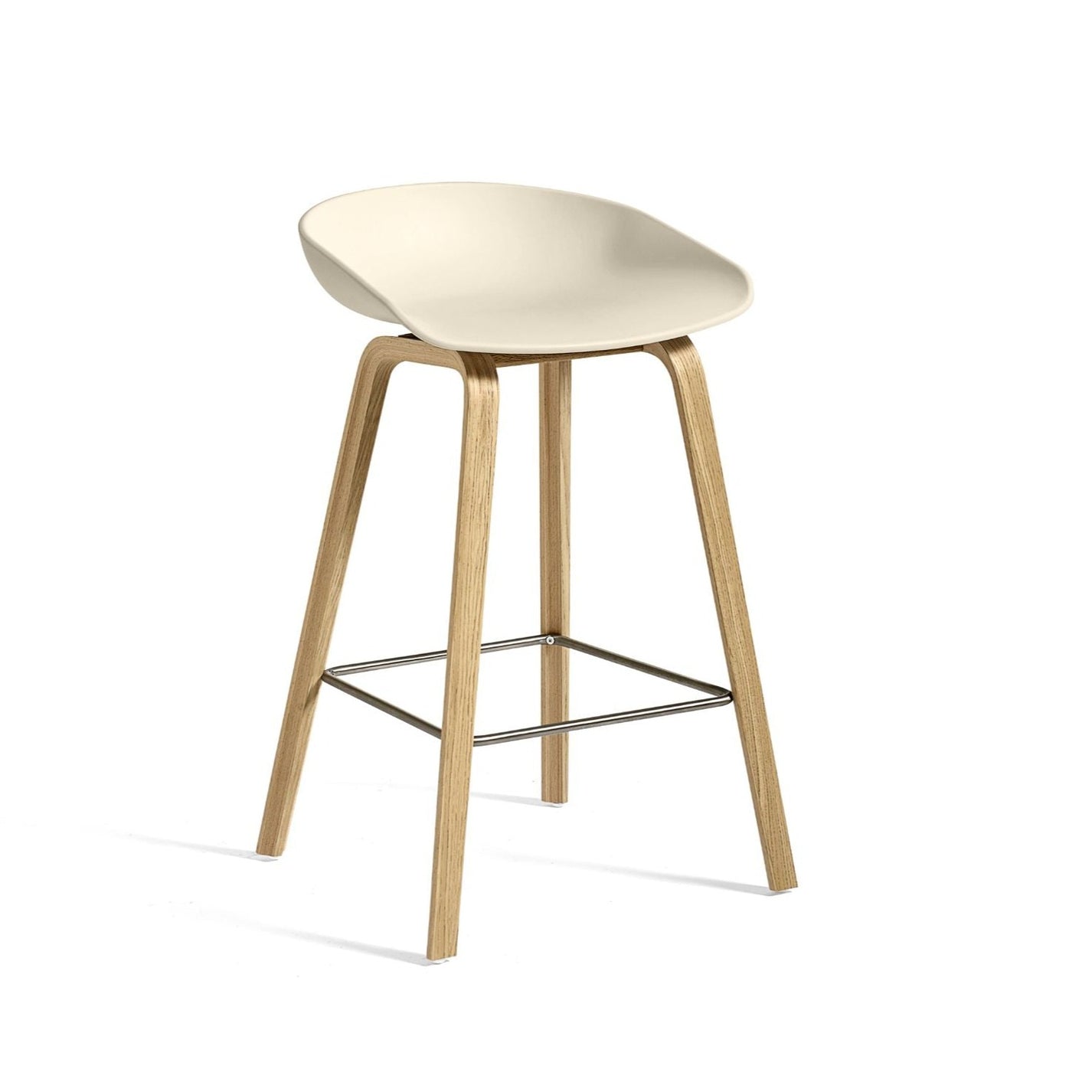 HAY About a Stool AAS 32 barkruk H65 gelakt eiken Melange Cream 2.0 ...