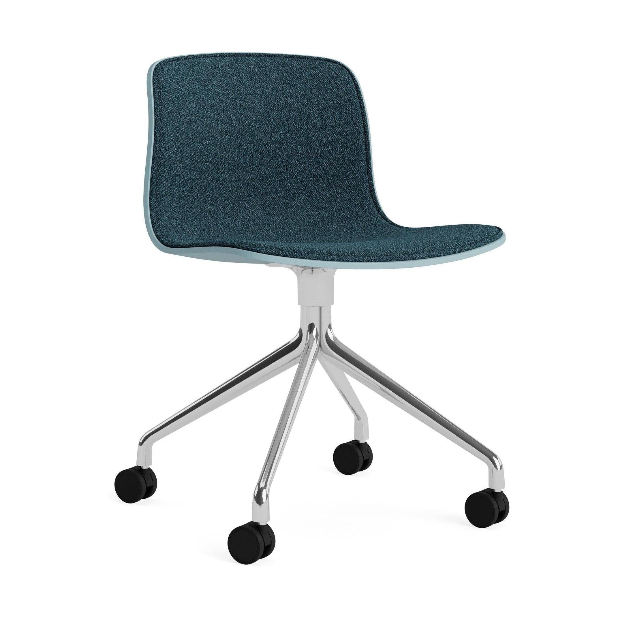 HAY About a Chair AAC 14 bureaustoel chroom Dusty Blue 2.0 gestoffeerd ...