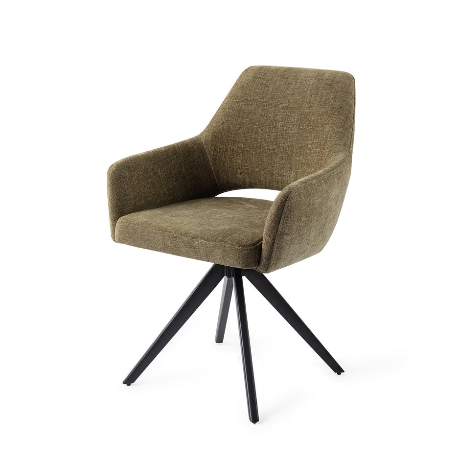 Jesper Home x HelloChair Yanai eetkamerstoel Olive Oasis turn black