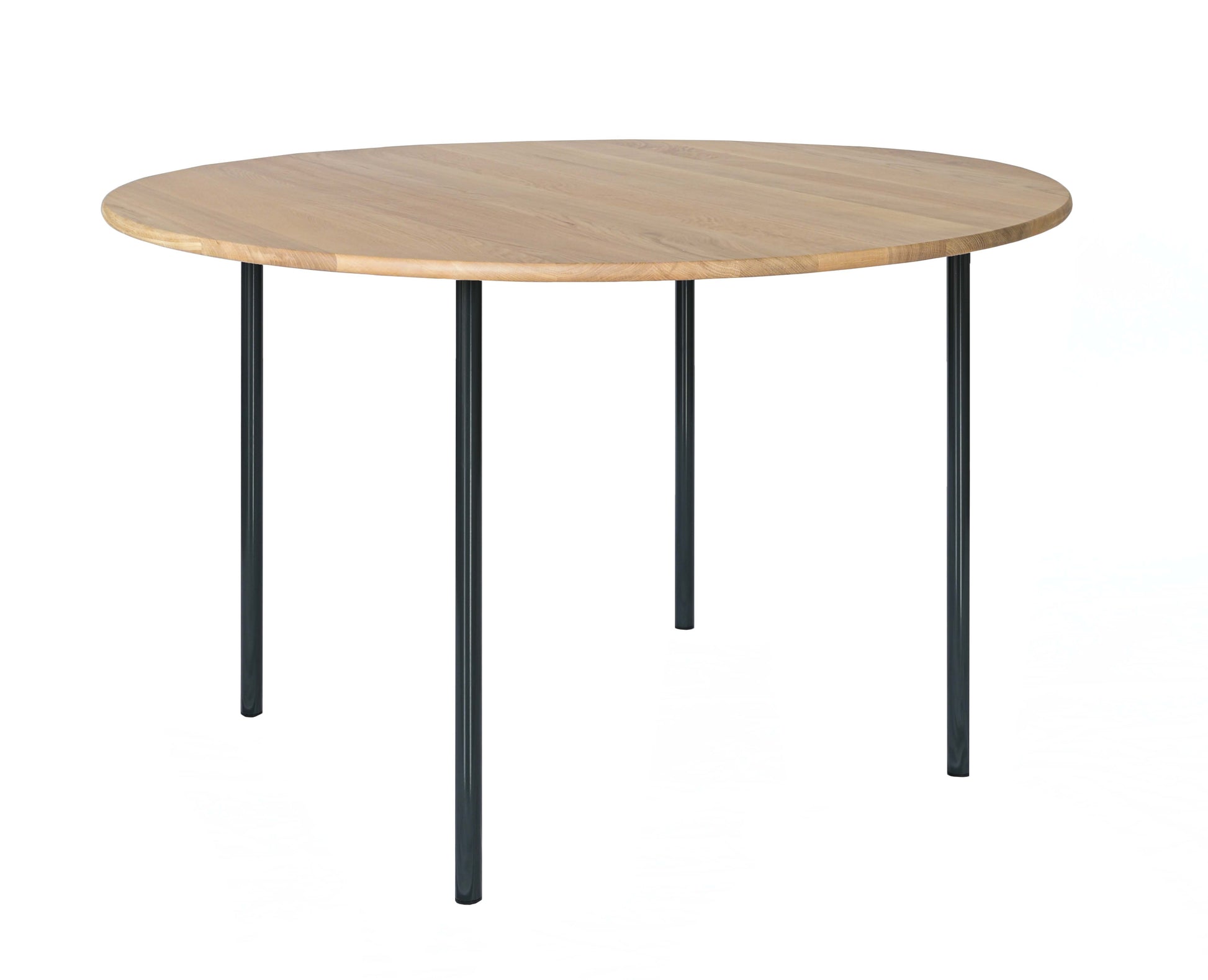 HelloTable Steelo eettafel rond Ø140 cm bol eiken naturel black grey – HelloChair