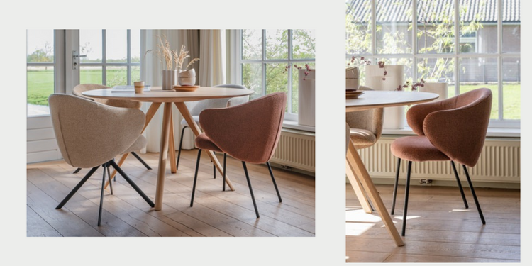 HelloChair HC04 Bloss eetkamerstoel spinpoot beige Crème