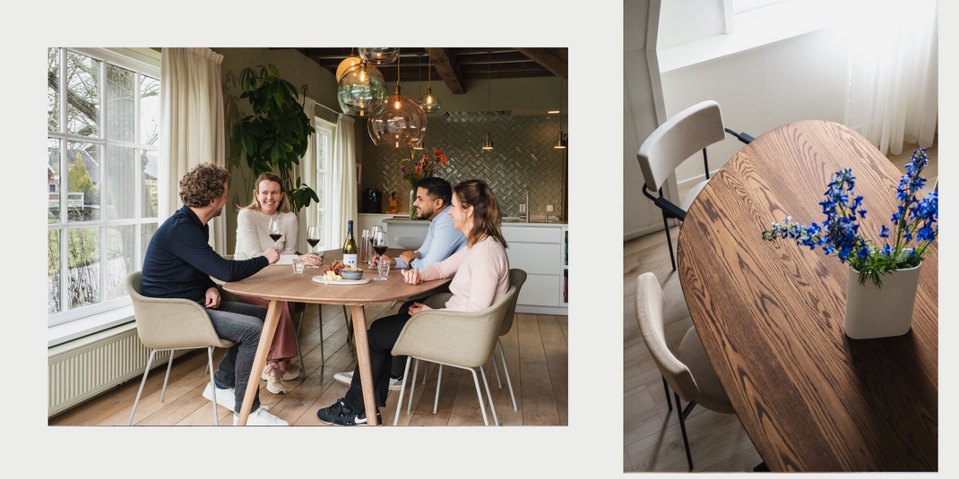 HelloTable Novum 15 eettafel semi ovaal 220x110 cm eiken Naturel – HelloChair