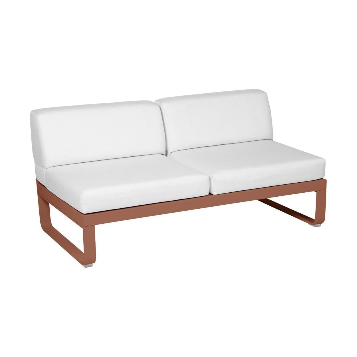 Fermob Bellevie 2-zitsmodule loungebank Red Ochre - Off-White – HelloChair
