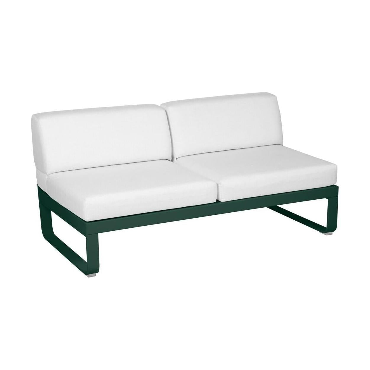 Fermob Bellevie 2-zitsmodule loungebank Cedar Green - Off-White ...