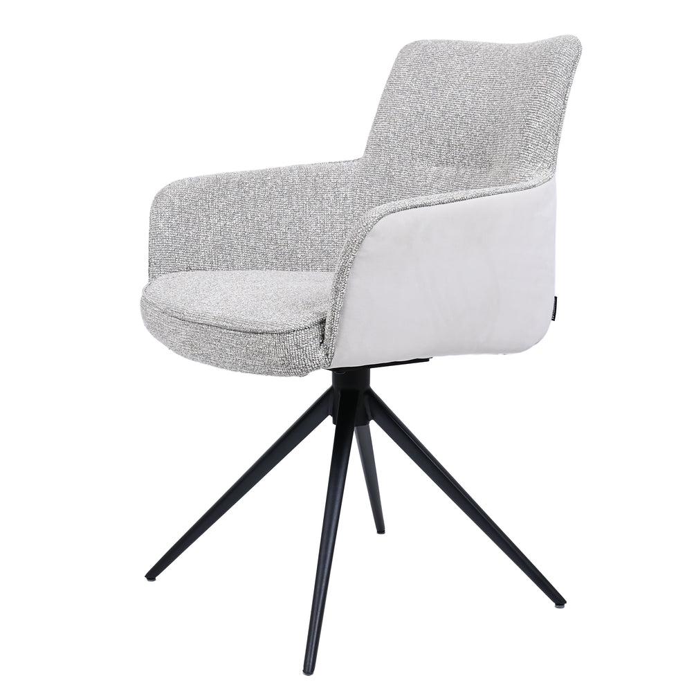 HelloChair HC10 Qube eetkamerstoel spinpoot zwart Lodge Clay/Challenge