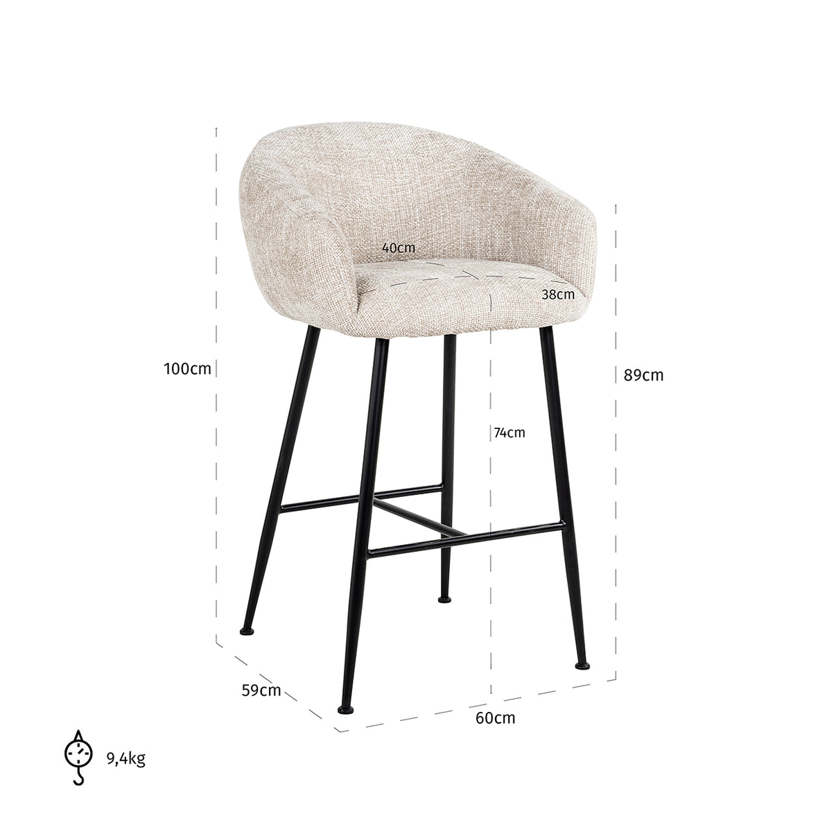 Richmond Avanti barkruk H74 Natural – HelloChair