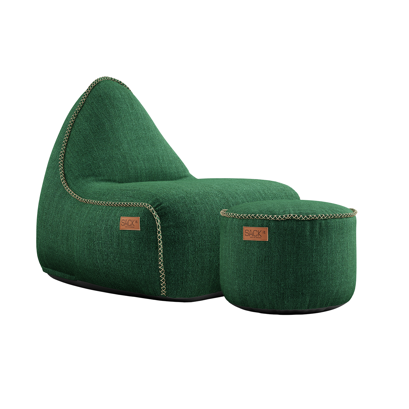 SACKit Cobana zitzak en poef Green – HelloChair