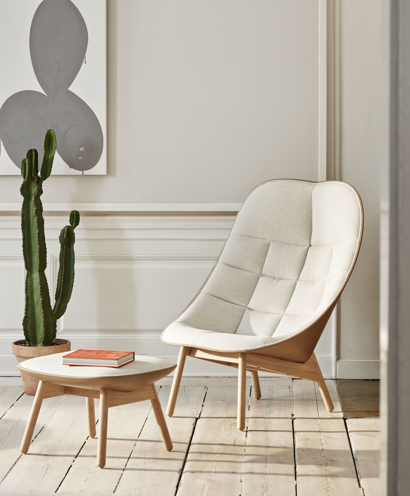 HAY Uchiwa ottoman duo stoffering beige – HelloChair