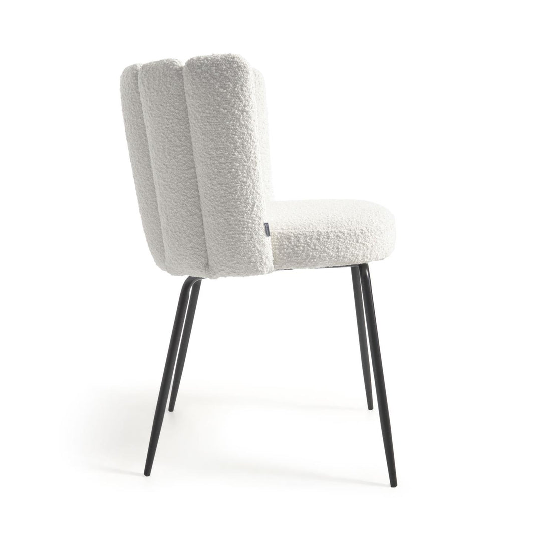 Kave Home Aniela eetkamerstoel fleece Wit – HelloChair