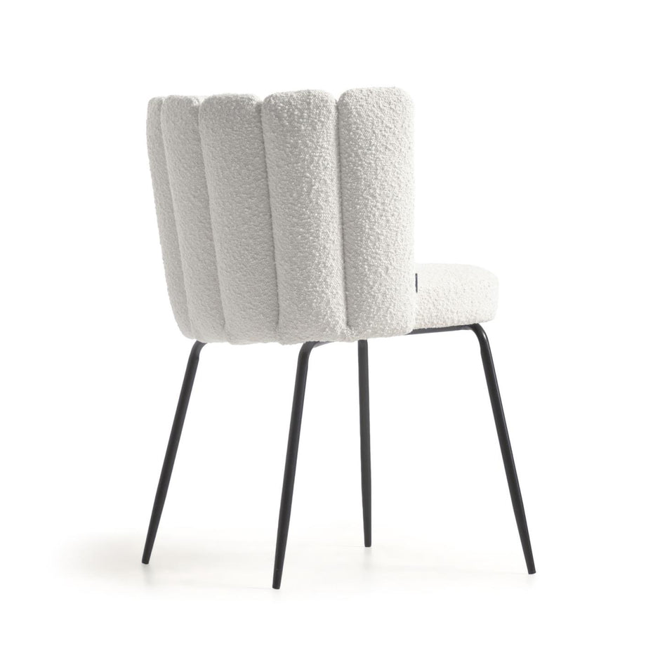Kave Home Aniela eetkamerstoel fleece Wit – HelloChair