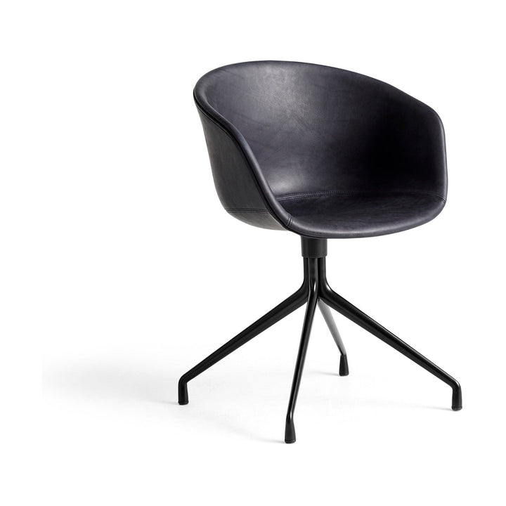 HAY About a Chair AAC 21 eetkamerstoel black swivel leer Sense Black ...