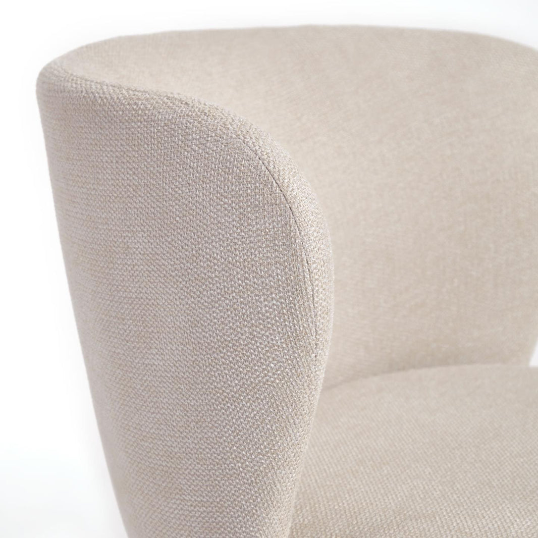 Kave Home Ciselia barkruk H75 chenille Beige poot zwart – HelloChair