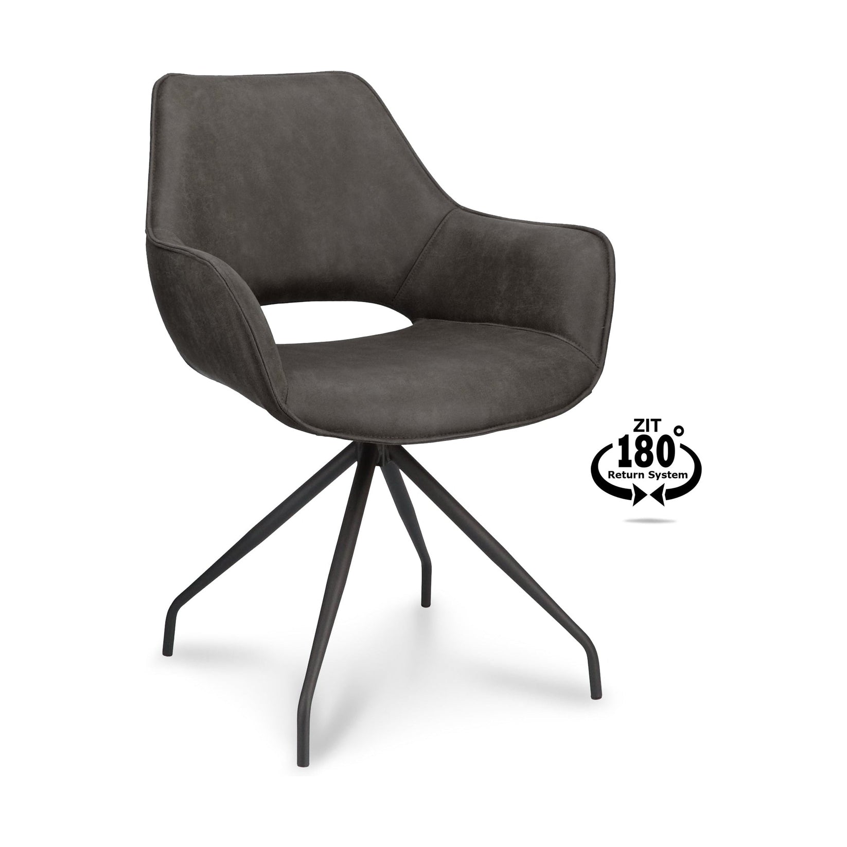 Breeze Nora eetkamerstoel Microleder Anthracite – HelloChair